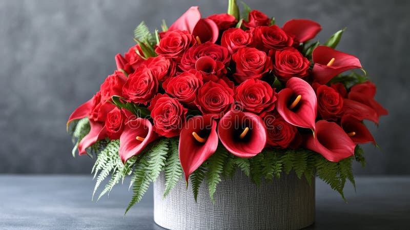 Red Roses in a Vase, Creating a Stunning and Elegant Display of Floral ...