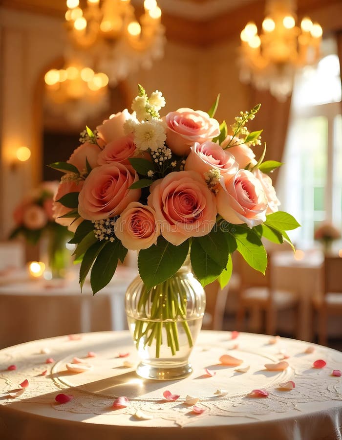 Red Roses, Wedding Table, Wedding Guest Table Set for an Event, Table ...