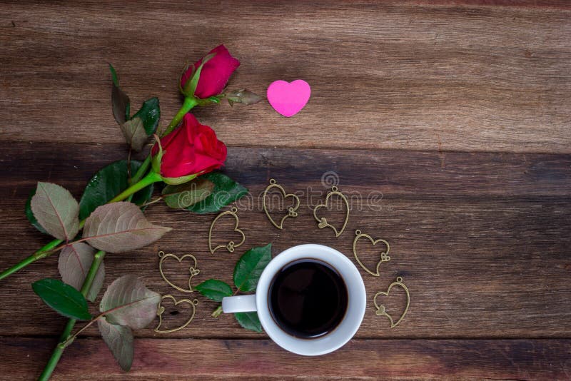 Red roses on wooden Board stock photo. Image of vintage - 61537446