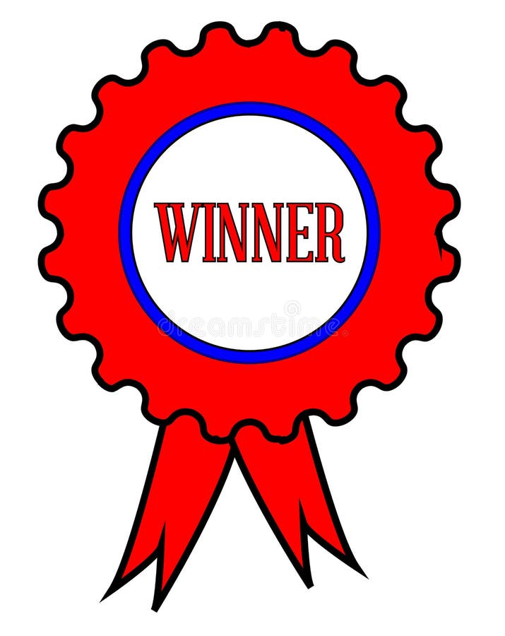 Winner Red Rosette stock vector. Illustration of award - 233882756