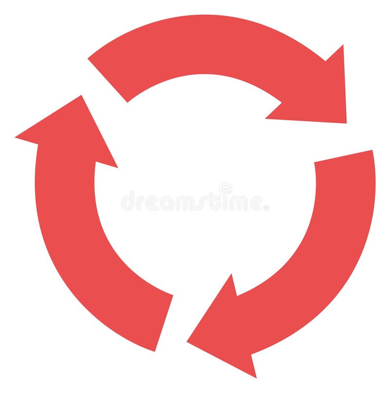 Red Rotating Arrows Symbol. Circular Motion Sign Stock Vector ...