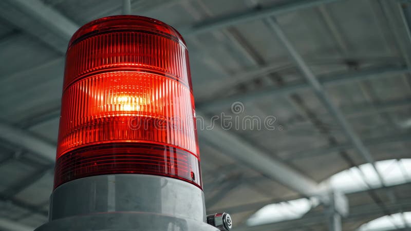 Red Rotating Beacon Used for Alert Stock Footage - Video of electricity ...