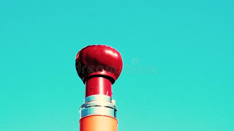 Red Rotating Vent Deflector on Gas Pipe Stock Footage - Video of modern ...