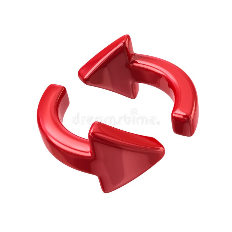 Red rotation arrows icon stock illustration. Illustration of recycle ...