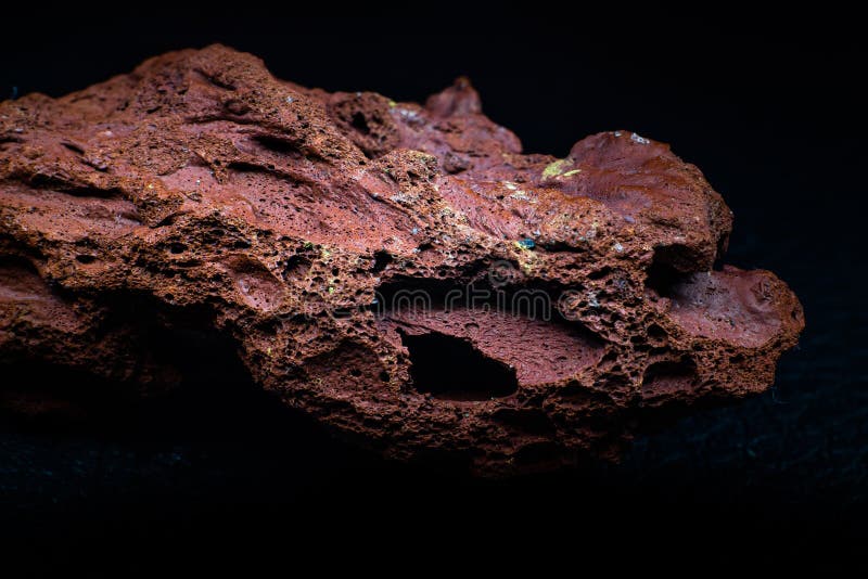 Red rough real lava stone stock photo. Image of geology - 266590432