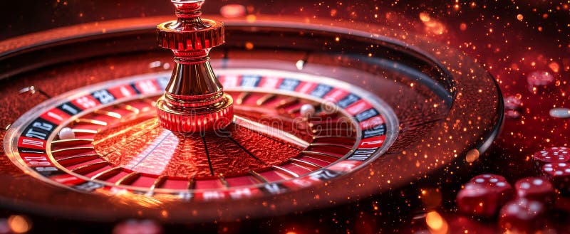 A Red Roulette Wheel with a Gold Top and a Red Ball on Top Stock Photo ...