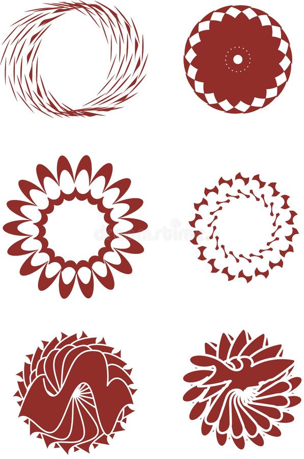 Red Round Abstract Elegant Figures with a Transformation for Design ...