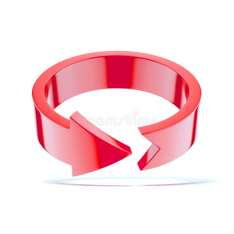Red round arrow stock illustration. Illustration of abstract - 36025790