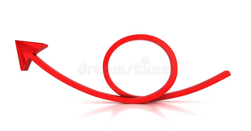 Red round arrow stock illustration. Illustration of circle - 121338417
