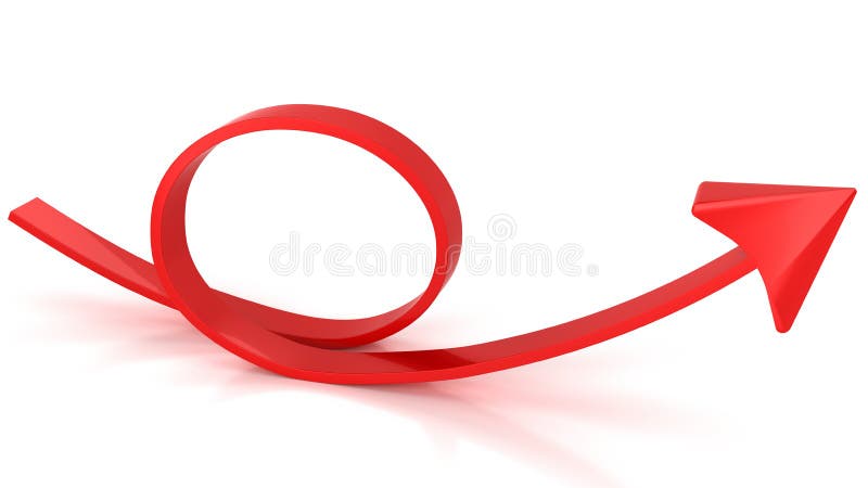 Red round arrow stock illustration. Illustration of circle - 121338417