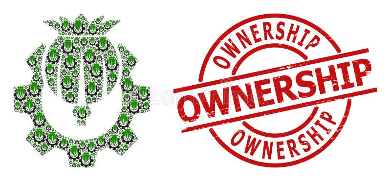 Opium Industry Icon Recursion Collage and Textured Ownership Stamp Seal ...