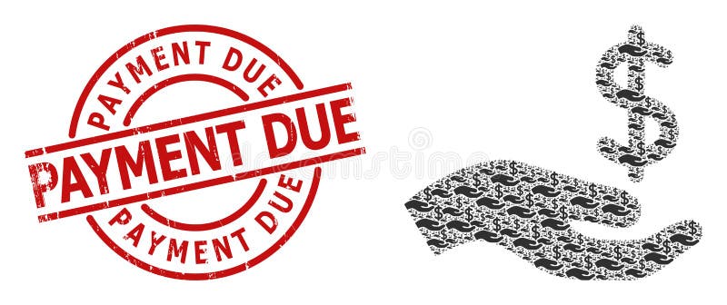 Dollar Donation Hand Icon Recursive Composition and Distress Payment ...