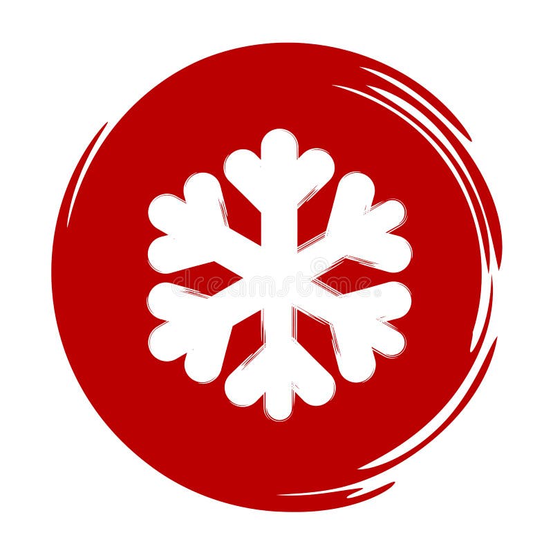 Red Round Banner with a White Snowflake. Vector Image Stock Vector ...