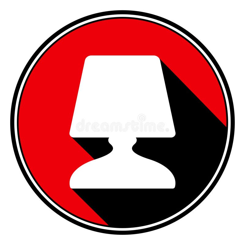 Red Round with Black Shadow - White Lamp Icon Stock Vector ...