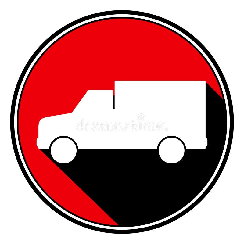 Red Round with Black Shadow - White Lorry Car Icon Stock Vector ...