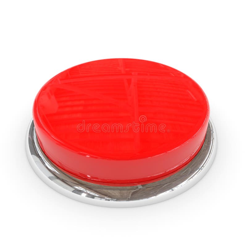 Red Round Blank 3d Button with Chrome Ring. Stock Illustration ...