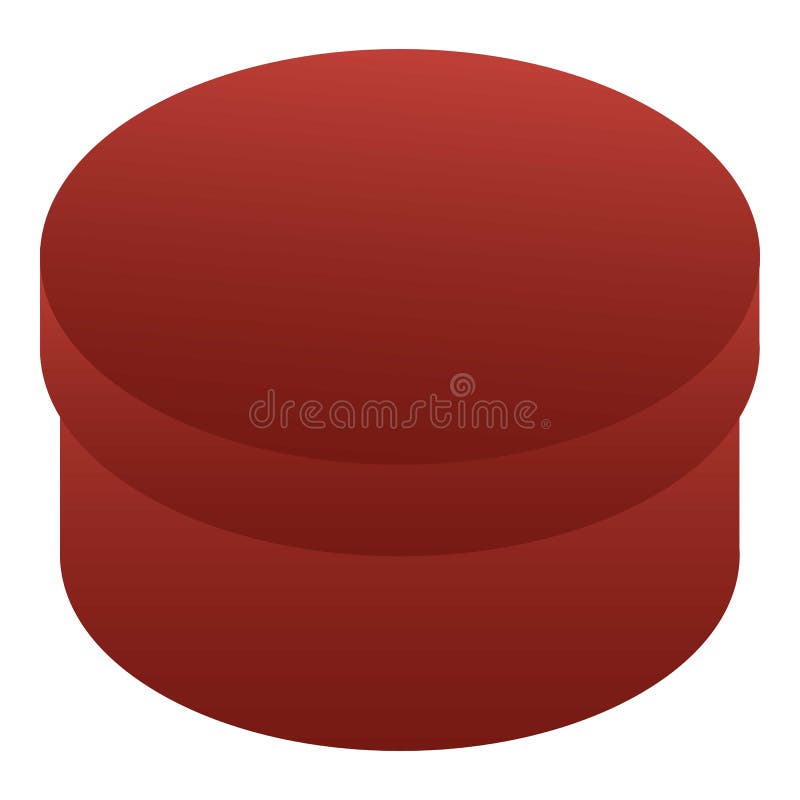 Red Round Box Icon, Isometric Style Stock Vector - Illustration of ...