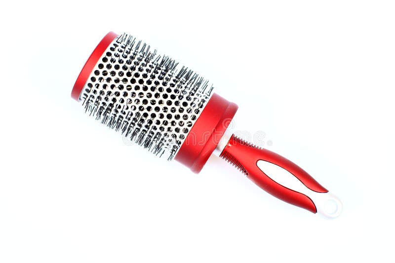 Red round comb stock image. Image of style, personal, hairbrush - 7280009