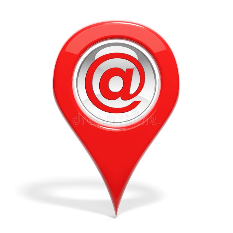 Red Round 3D Pin with Symbol Stock Illustration - Illustration of ...