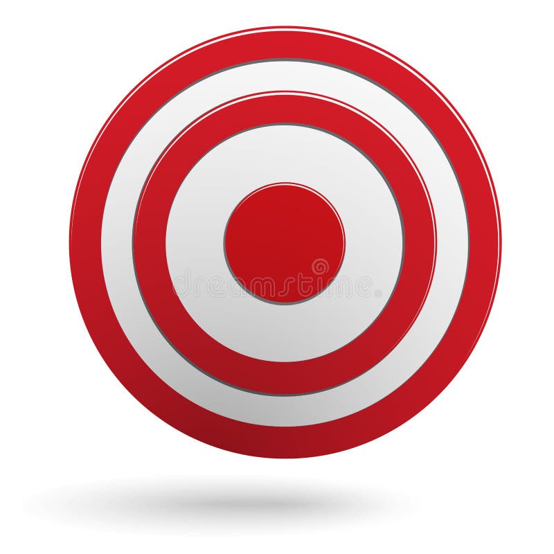 Red Round Darts Target Aim Isolated On White Background Stock Vector