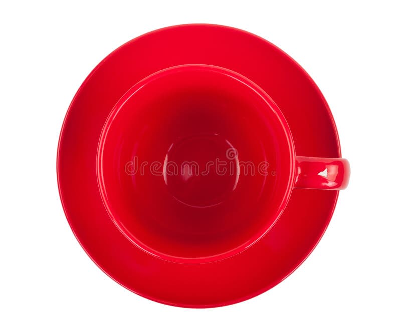 Red Round Empty Tea Cup on a Saucer Stock Photo - Image of empty ...