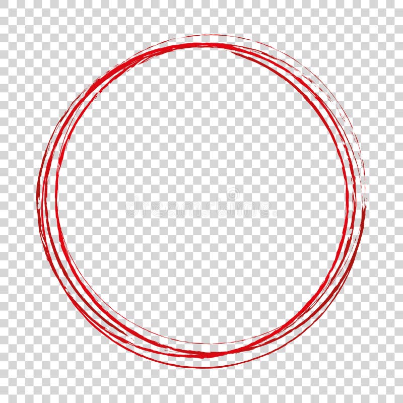 Red Round Frame Banner Isolated on Transparent Background Stock Vector ...