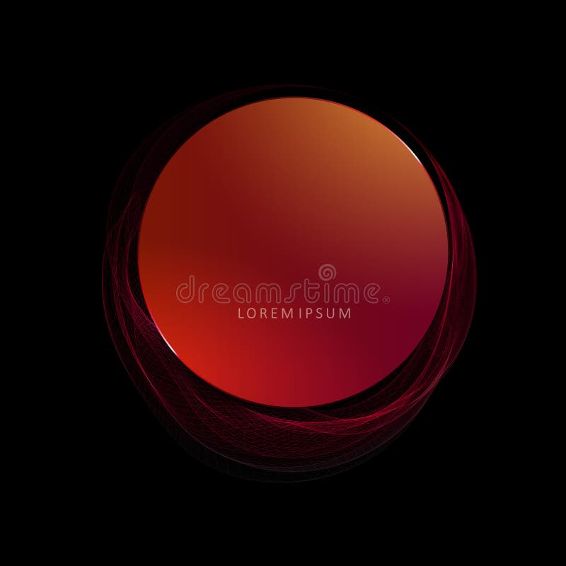 Red Round Frame, Small Wavy Transparent Texture Pattern Stock Vector ...