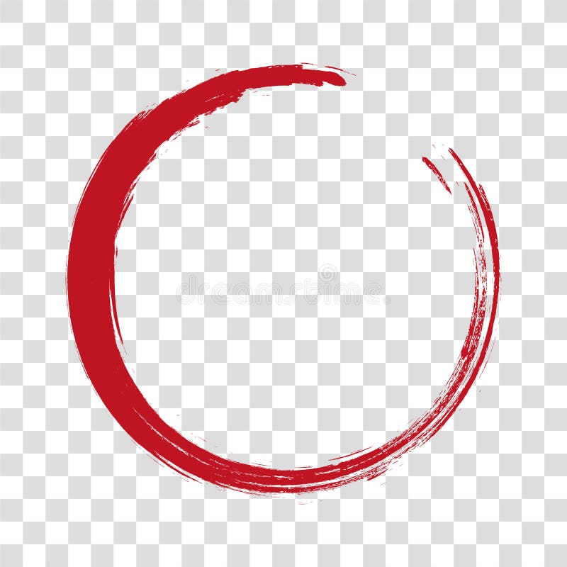 Red Round Frame on Transparent Background Stock Vector - Illustration ...