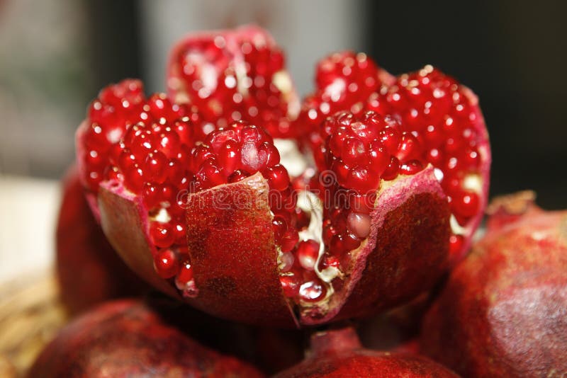Red Round Fruit stock photo. Image of food, macro, pomegranate - 89693752