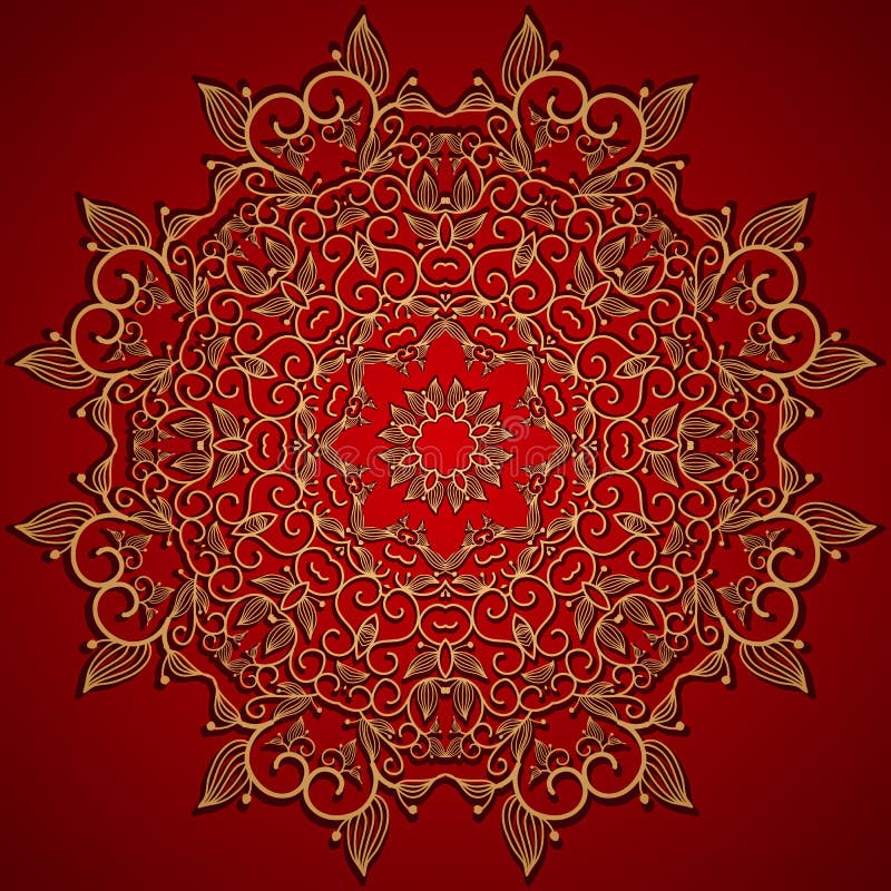 Red Gold Lace Background stock vector. Illustration of line - 4415112