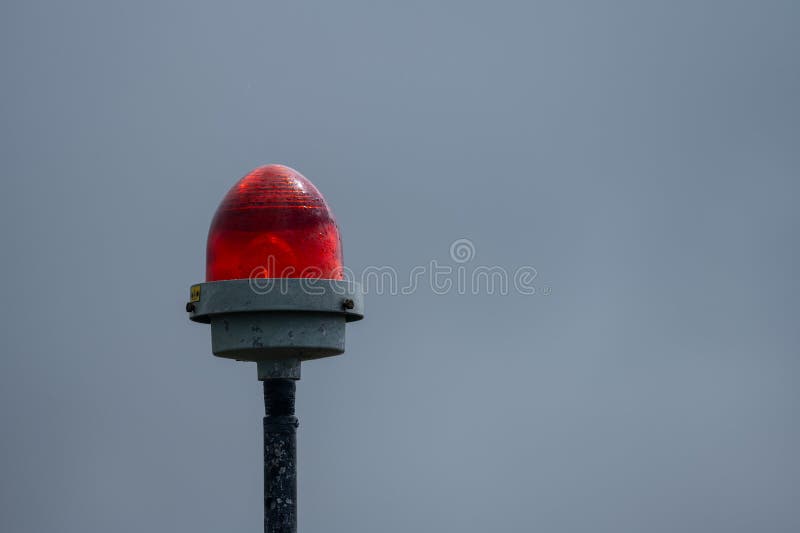Red Round Light in Top of a Pole.. Stock Photo - Image of design ...