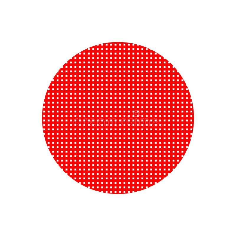 Red Round Mat Vector Icon. Red Doted Round Stock Illustration ...