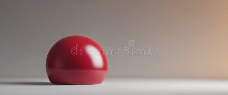 Red Round Object on Light Gray Background Stock Image - Image of ...