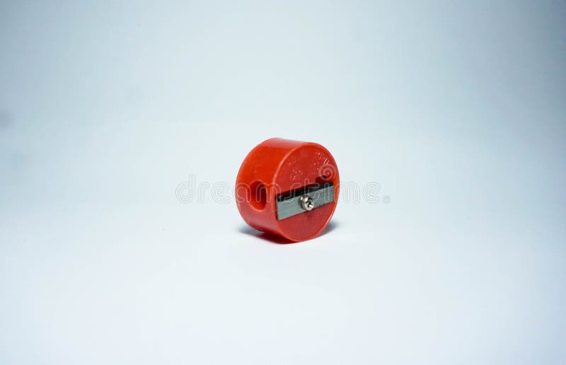 Red Pencil Sharpener Isolated on a White Background Stock Photo - Image ...