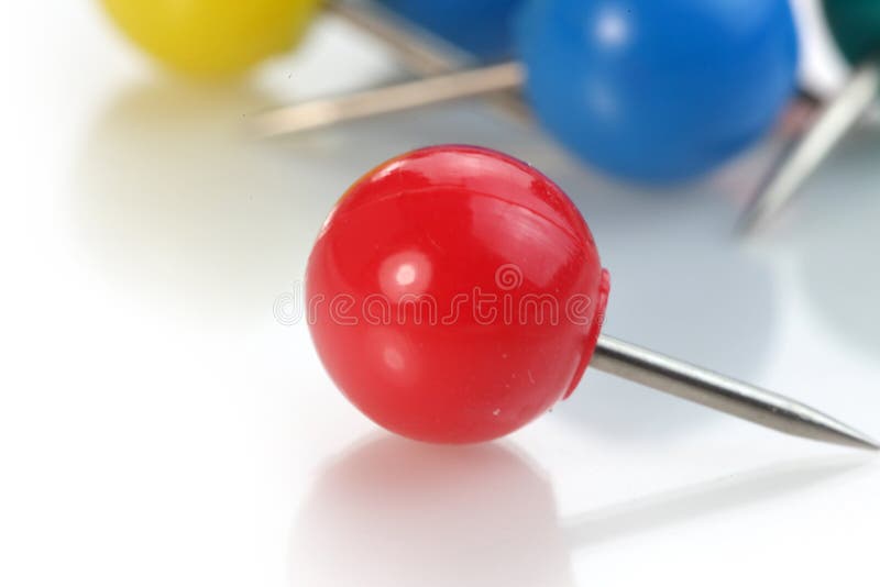 Red round push pin stock image. Image of organizer, needle - 26511809
