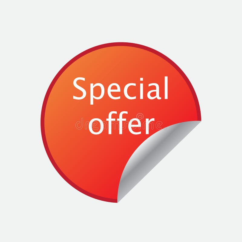 Red Round Sale Sticker on White Background. Stock Illustration ...