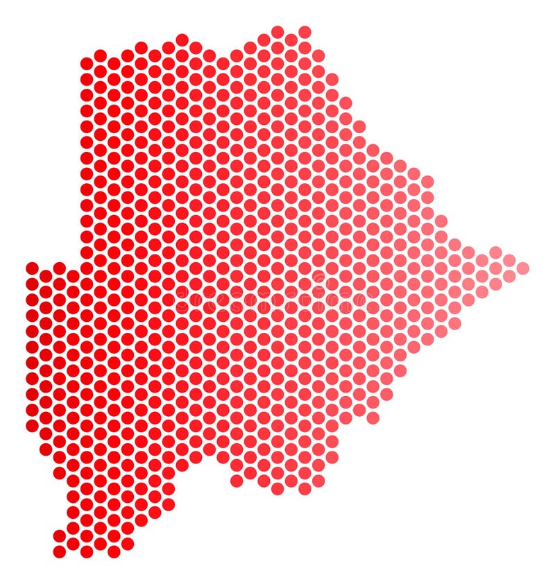 Red Dot Botswana Map stock vector. Illustration of geography - 118733970