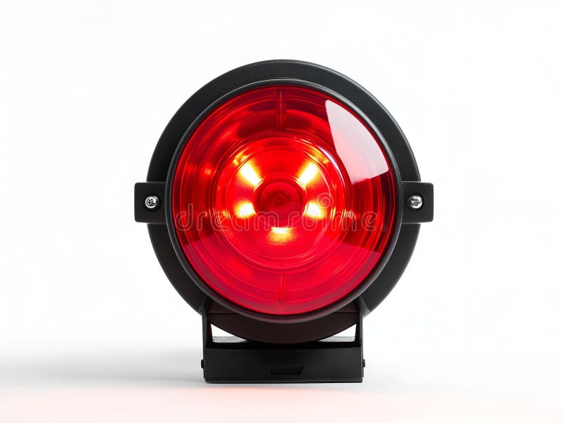 Red Round Spotlight Isolated on White Background Bright Intense Light ...