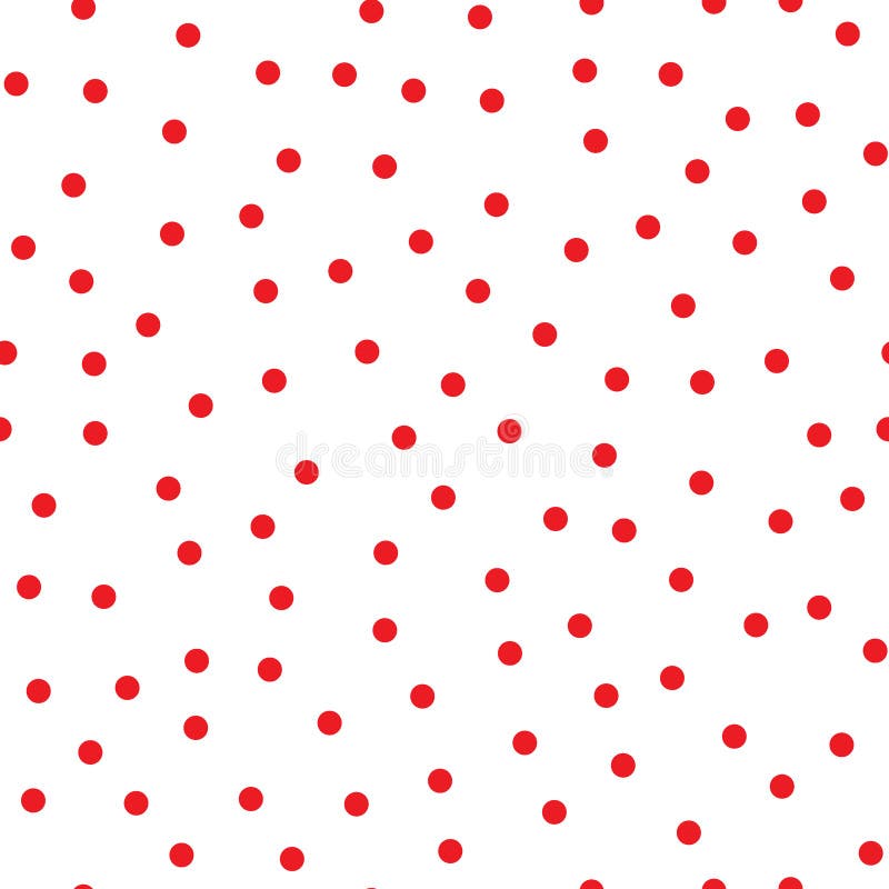 Red Round Spots on White Background. Seamless Pattern Stock ...