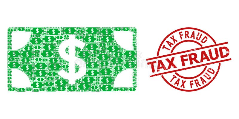 Dollar Banknote Icon Recursion Composition and Scratched Tax Fraud ...