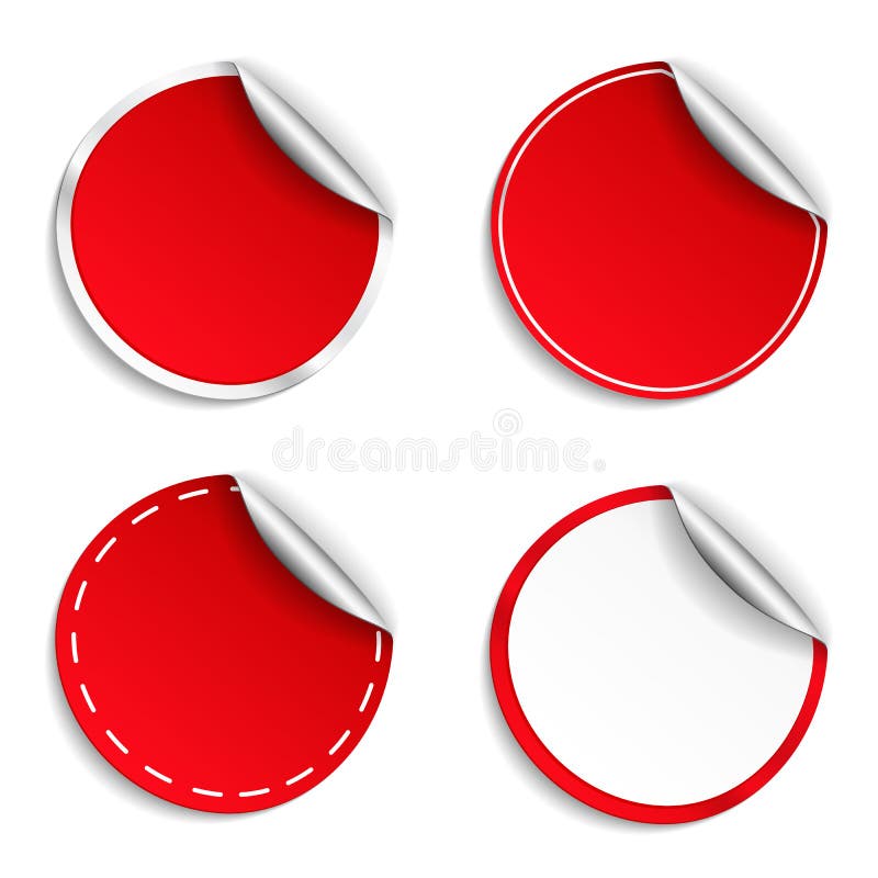 Red Round Stickers stock vector. Illustration of label - 48617649