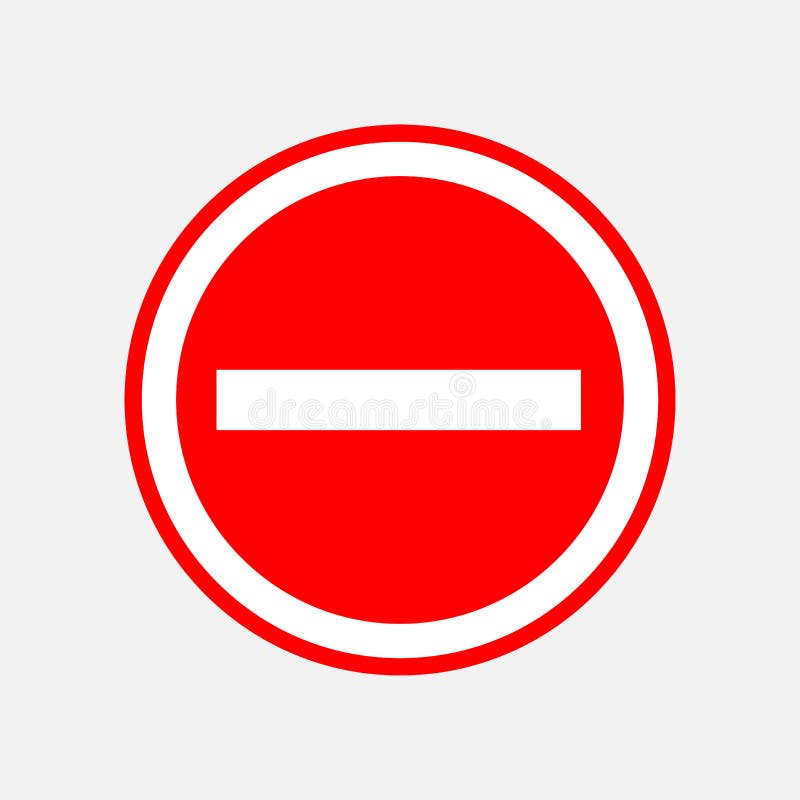 Stop sign, red round sign stock illustration. Illustration of ...