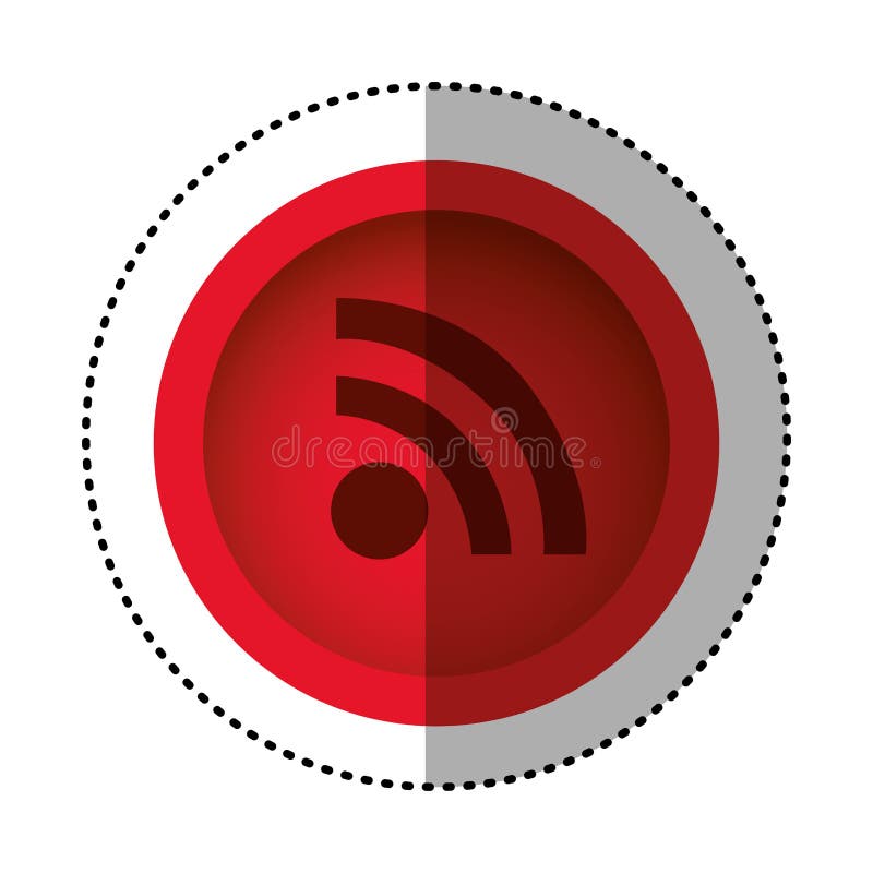 Red Round Symbol Wifi Connection Icon Stock Illustration - Illustration ...