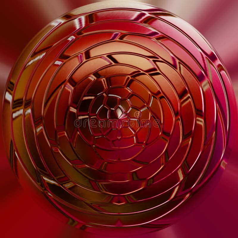 Red, Round Texture on a Red Background. 3D Image of a Glossy Ball with ...