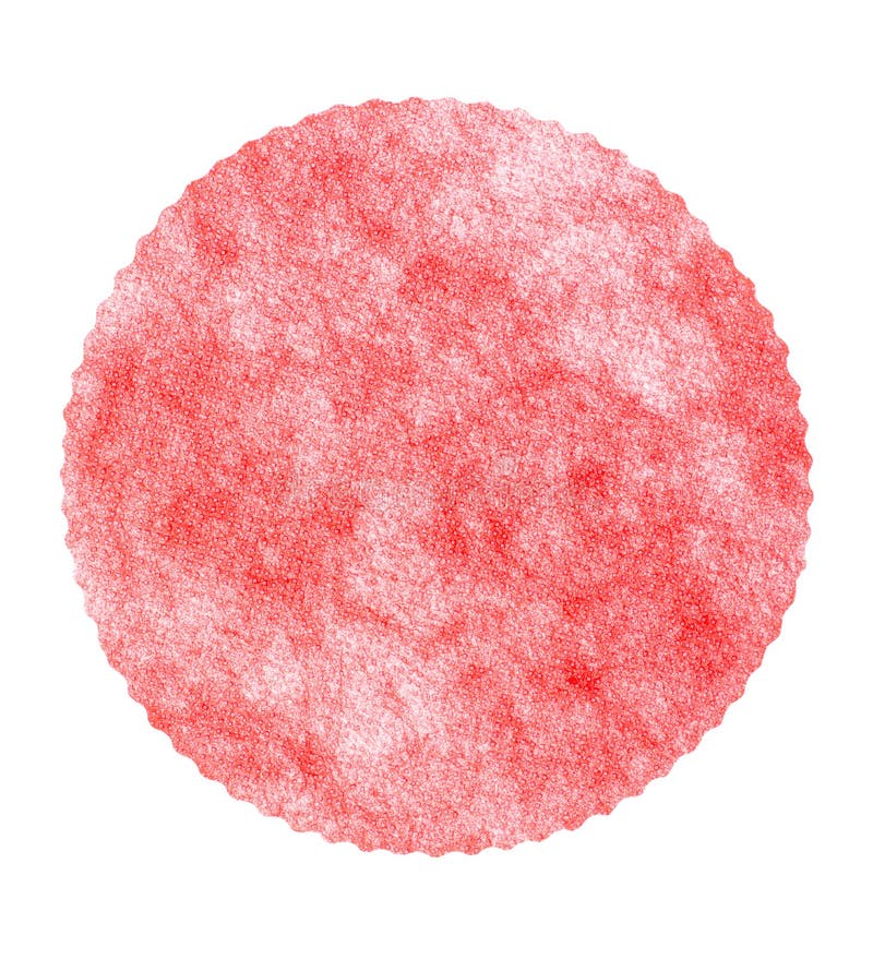 Red, Round Textured Fabric Background, Isolated on White. Stock Photo ...
