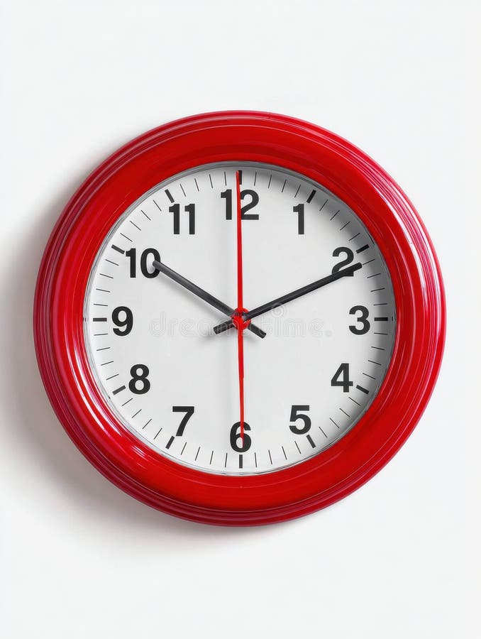Simple Classic Red Round Wall Clock Stock Illustrations – 497 Simple ...