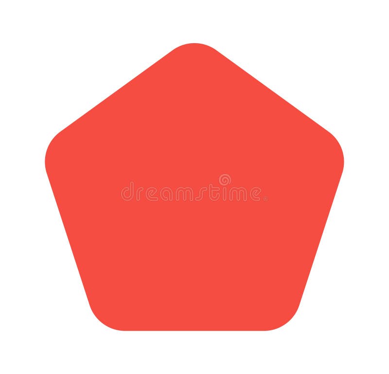 Red Rounded Corner Pentagon Shape Stock Vector - Illustration of shape ...