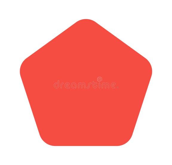 Red Rounded Corner Pentagon Shape Stock Vector - Illustration of shape ...
