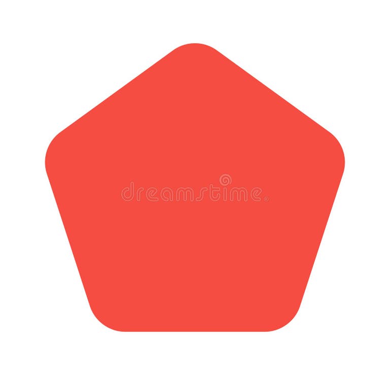 Red Rounded Corner Pentagon Shape Stock Vector - Illustration of shape ...