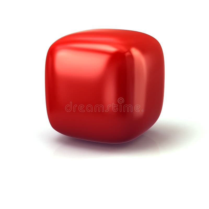 Red rounded cube stock illustration. Illustration of empty - 97963985